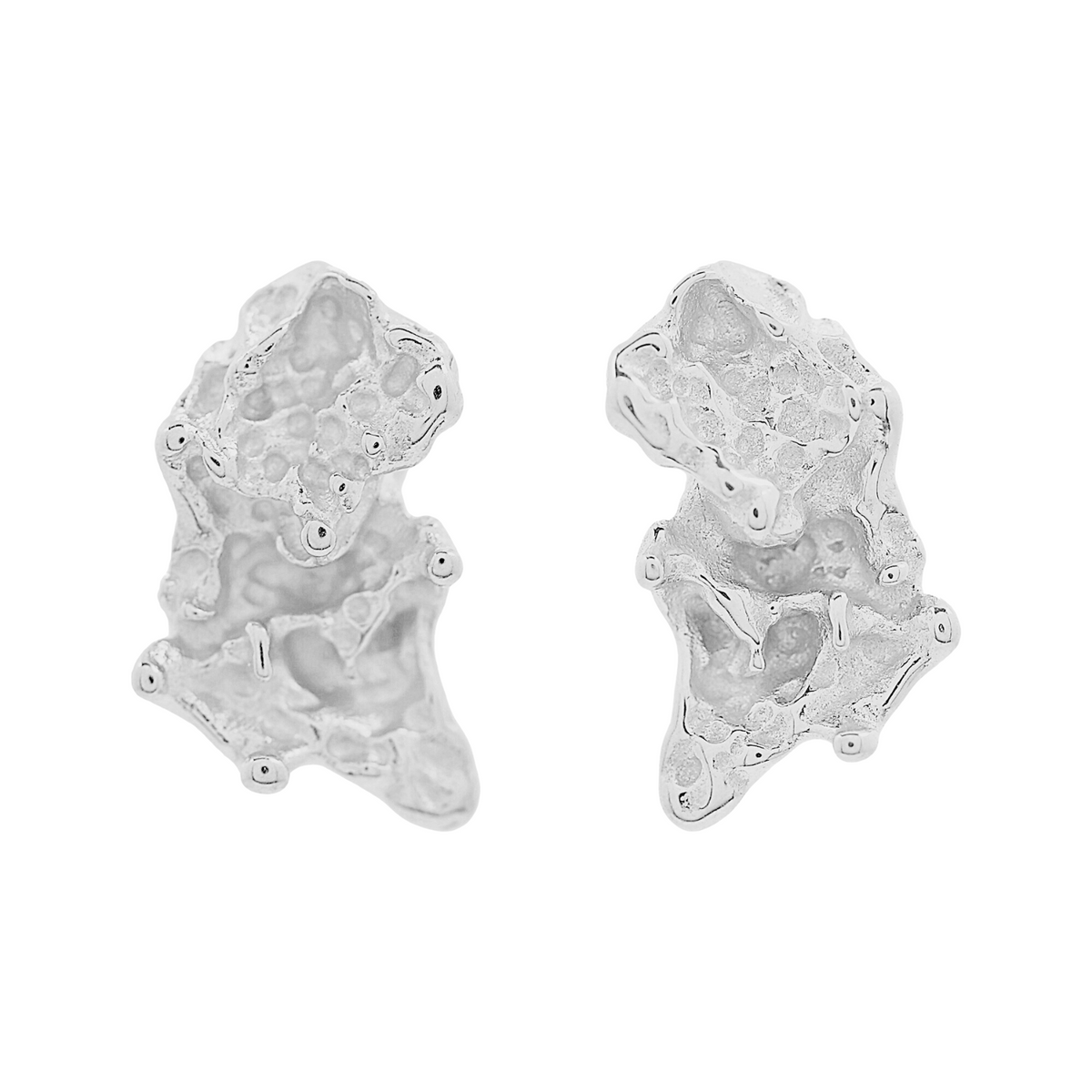 'MIDAS' Silver Nugget Stud – Divana